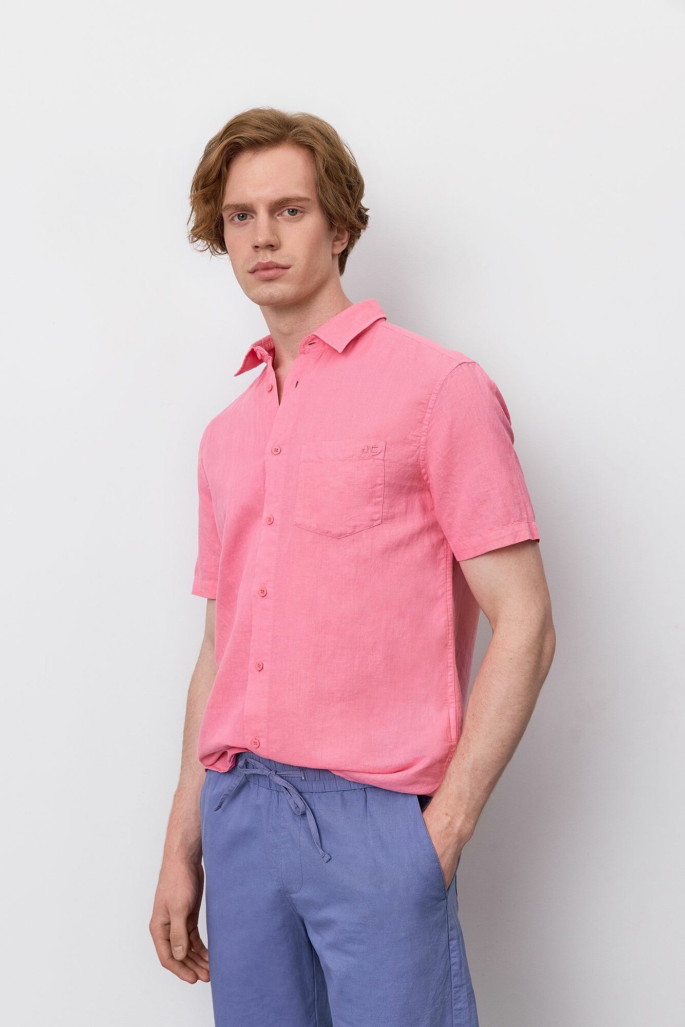 Рубашка JUST CLOTHES, размер 52, розовый