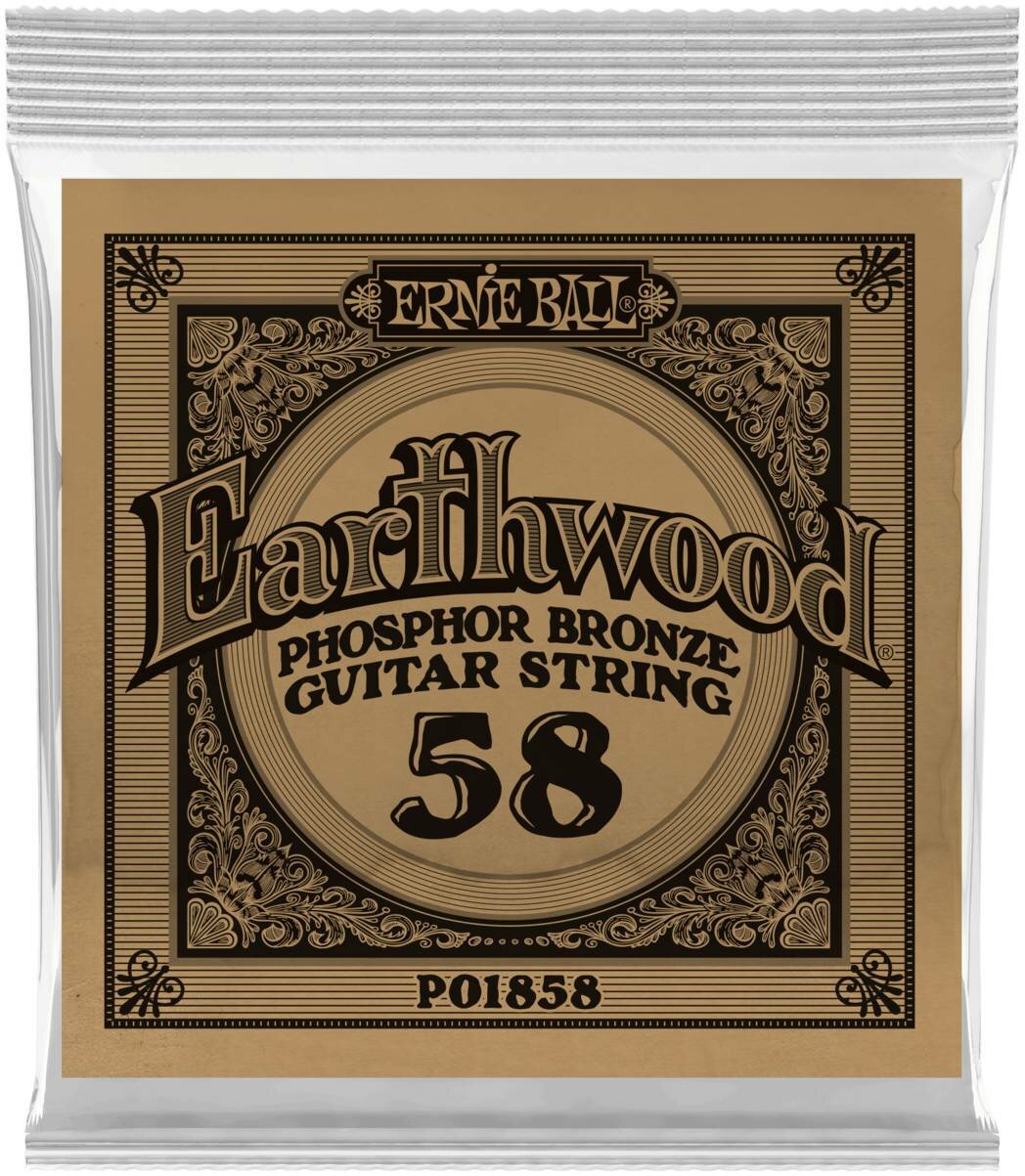 ERNIE BALL 1858 Earthwood Phosphor Bronze .058 - Струна одиночная для акустической гитары