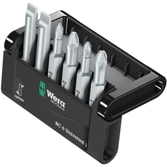 Набор бит Wera Mini-Check 6 Universal, 50мм, 6 предметов, PH, PZ, SL, WE-056474