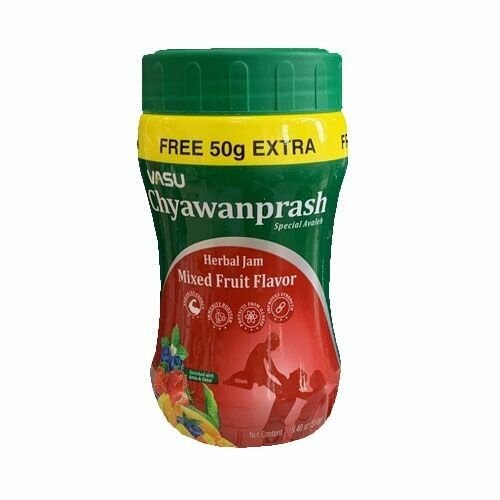 VASU Чаванпраш (джем) фруктовый микс / CHYAWANPRASH MIXED FRUIT FLAVOR 500 + 50 г в подарок