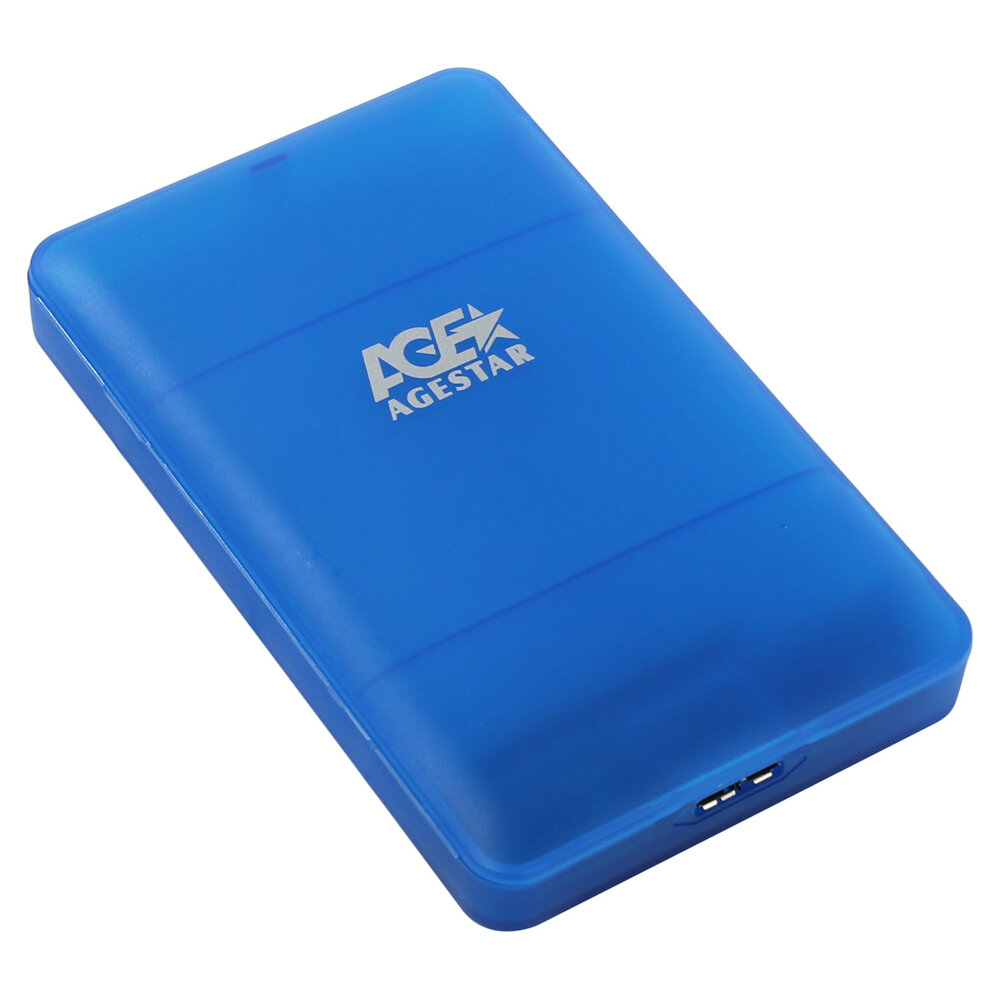 Внешний корпус USB 3.0, 2.5" SATAIII HDD/SSD AgeStar 3UBCP3 (BLUE) USB 3.0, пластик, синий, безвинтовая конструкция