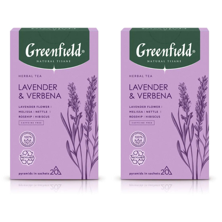 Чай Greenfield Лаванда-Вербена 20 пирамидок, 2 штуки