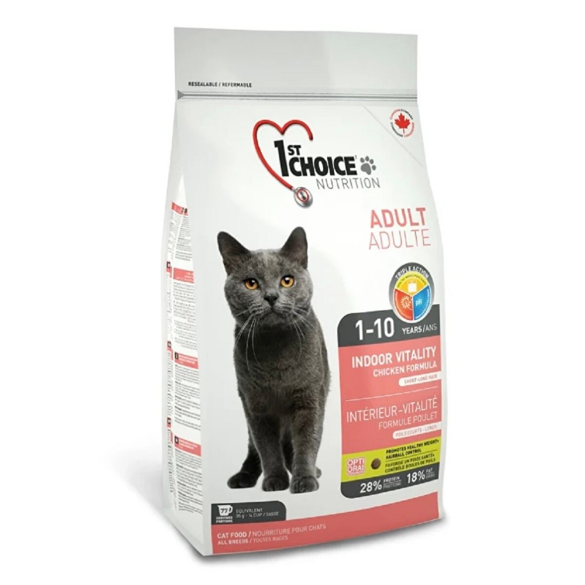 1st CHOICE корм сухой для домашних кошек Vitality цыпленок 350г