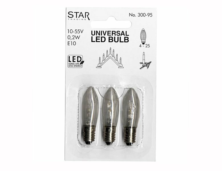 Набор запасных прозрачных ламп, для рождественских горок и светильников, 10-55 V, 3 штуки, STAR trading