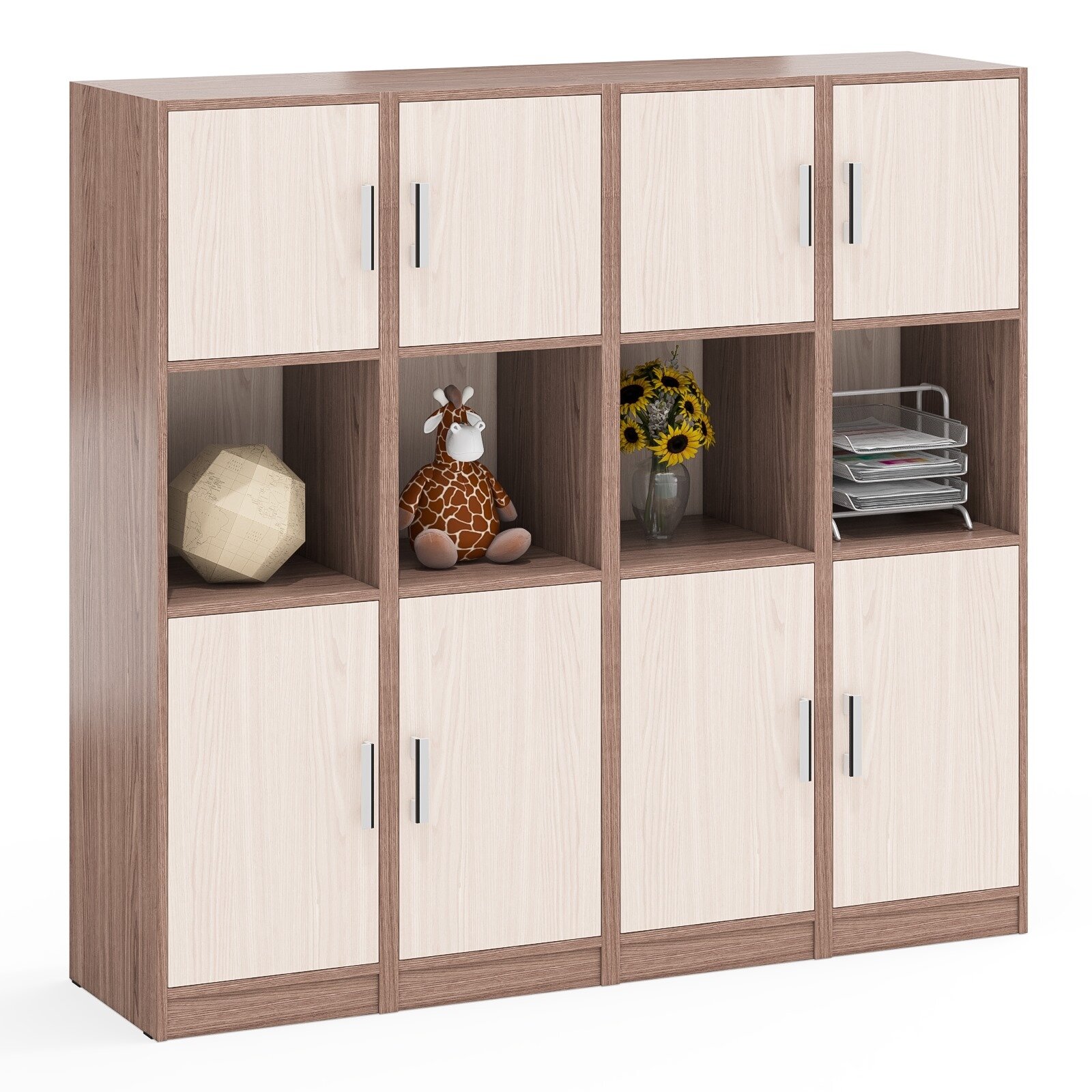 Пеналы с нишей Мебельный Двор СК-9 цвет ясень шимо светлый/ясень шимо тёмный, 172х45х160 см, ун. сб.