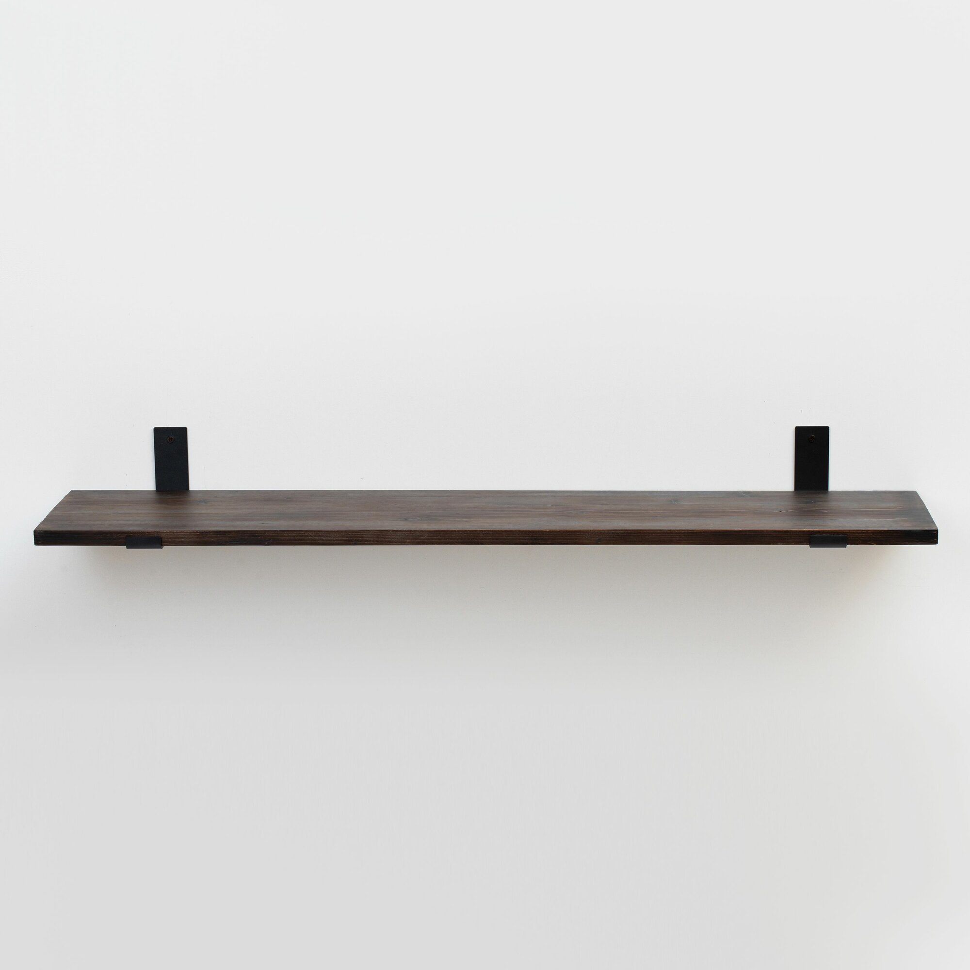 Полка деревянная с обжигом лофт "Эбеновое дерево" 100х20см настенная без кронштейна