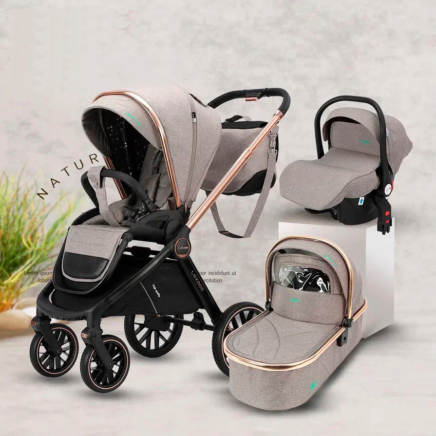 Коляска Luxmom 788 (3 в 1) (Серый)