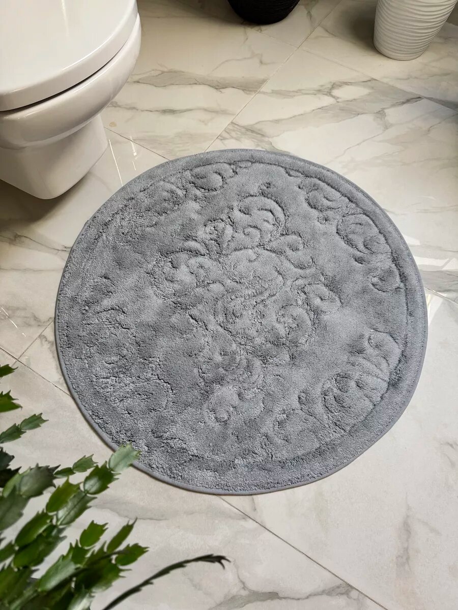 Коврик круглый Natali's Carpets на пол для ванной и туалета 80х80 см Турция