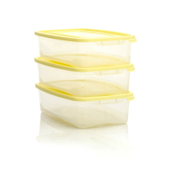 Набор контейнеров "Каскад", прозрачные, для заморозки и СВЧ, 0.7 л, 3 шт - для замораживания фруктов, овощей, зелени, ягод и грибов.