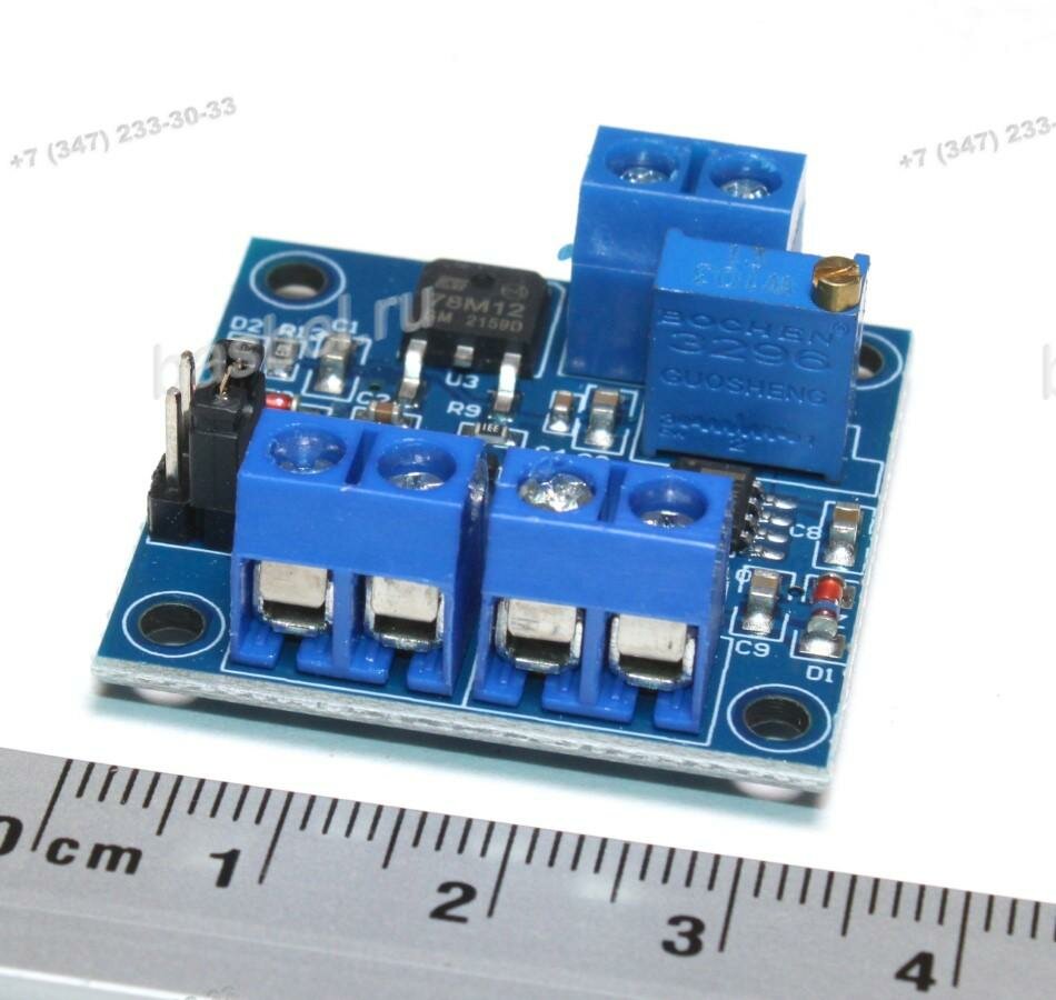 Конвертер ШИМ-напряжение, (Uпит=12-30VDC, Uвых=0-10VDC, Диапазон преобразования: 0.100 % PVM в напряжение 0.10В)