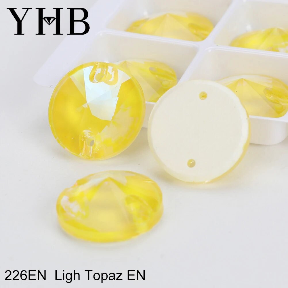 Хрустальные камни YHB 10мм, Светло-желтый, 226EN Light Topaz
