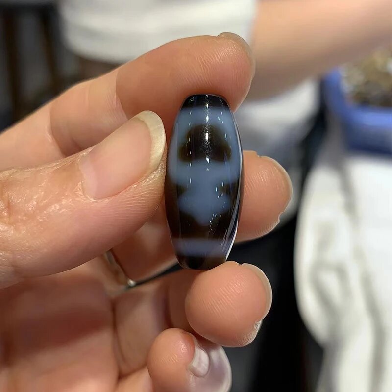 Тибетские агаты бусины Dzi Ruyi 12x25 мм nectar