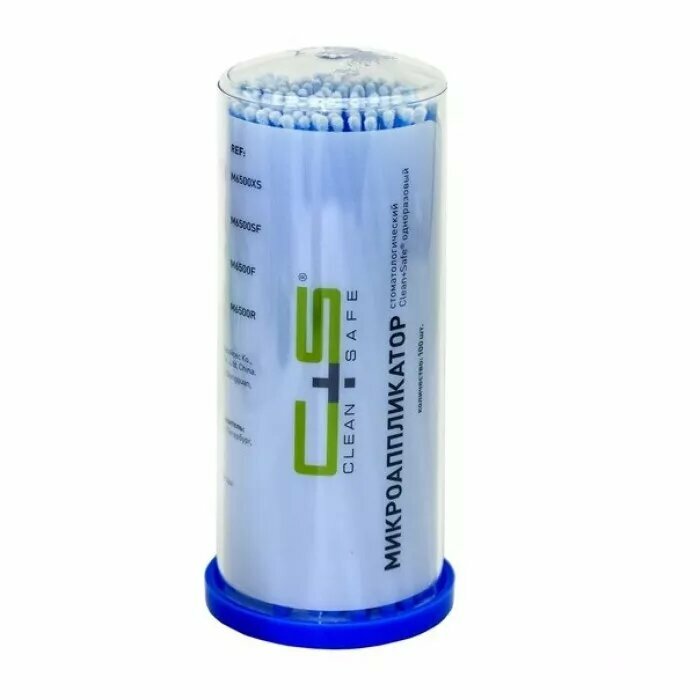 Микроаппликатор стоматологический Clean + Safe® одноразовый Fine, цвет голубой