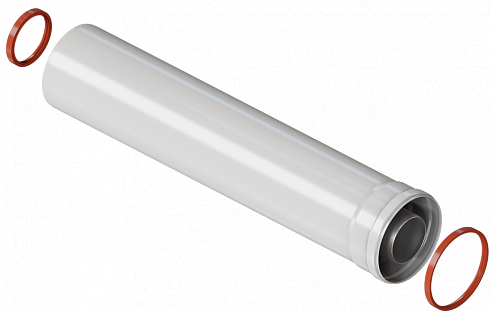 Удлинитель коаксиальной трубы 60/100. L=500 (White) Y-05M/ST