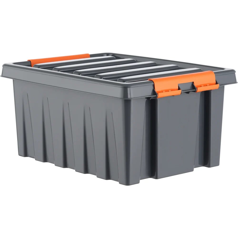 Особопрочный контейнер HONEYCOMB серии PRO 16 л, с крышкой, серый M-016-00.76new