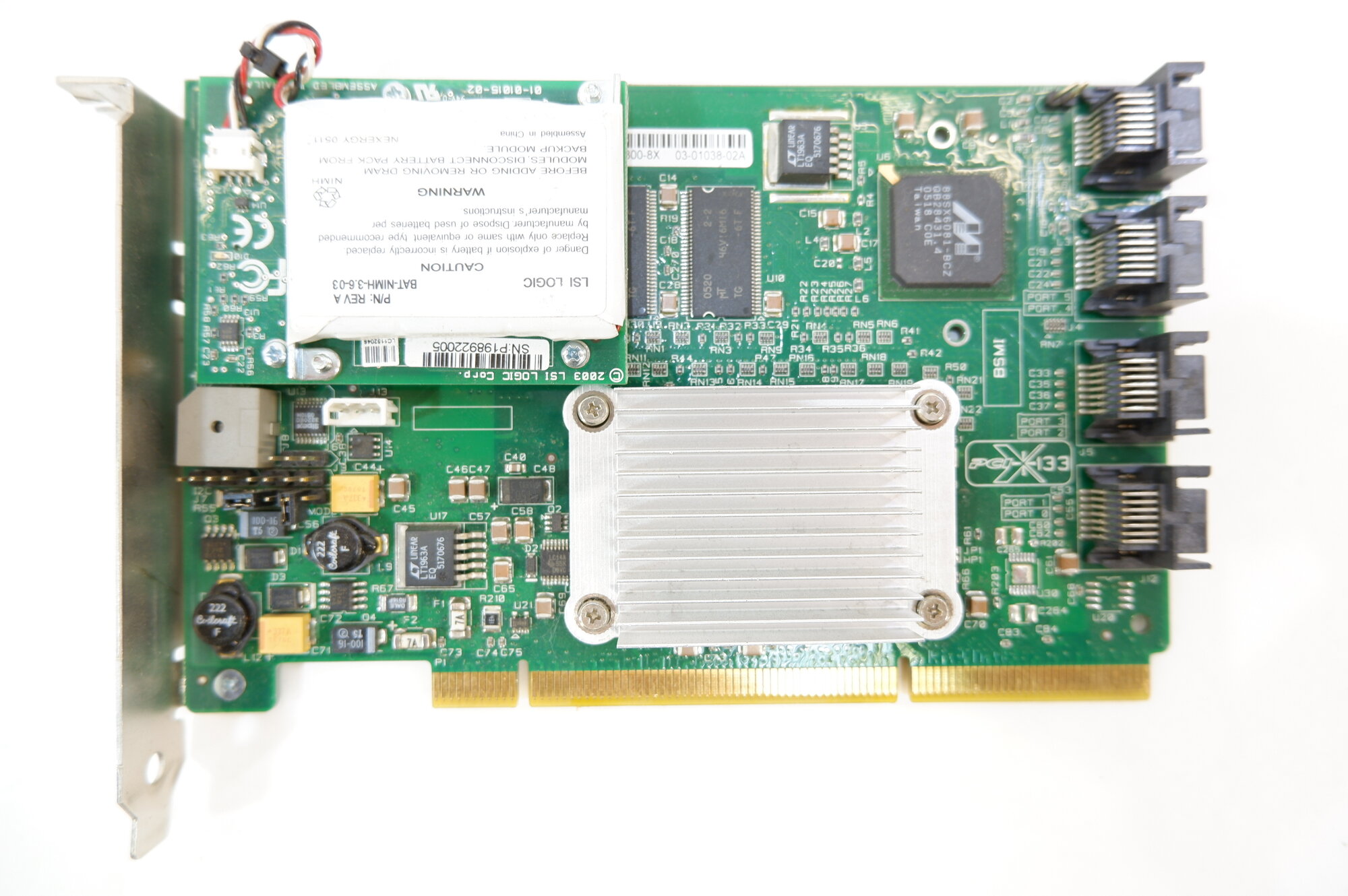 Контроллер LSi Logic MegaRAID RAID SATA Intel IOP331-250Mhz 128Mb 8xSATAII RAID50 SATAII PCI-X SATA 300-8X