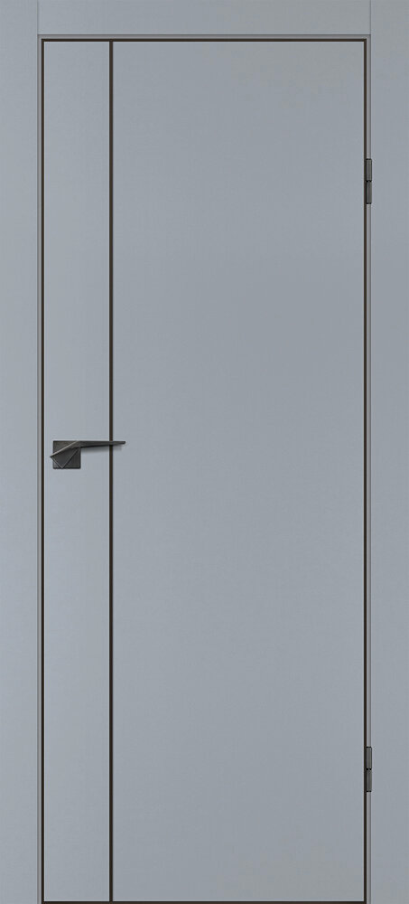 Дверь Profilo Porte P-21 NEW PET серый матовый черный молдинг РЕТ ABS черная кромка с 4-х ст 200*60