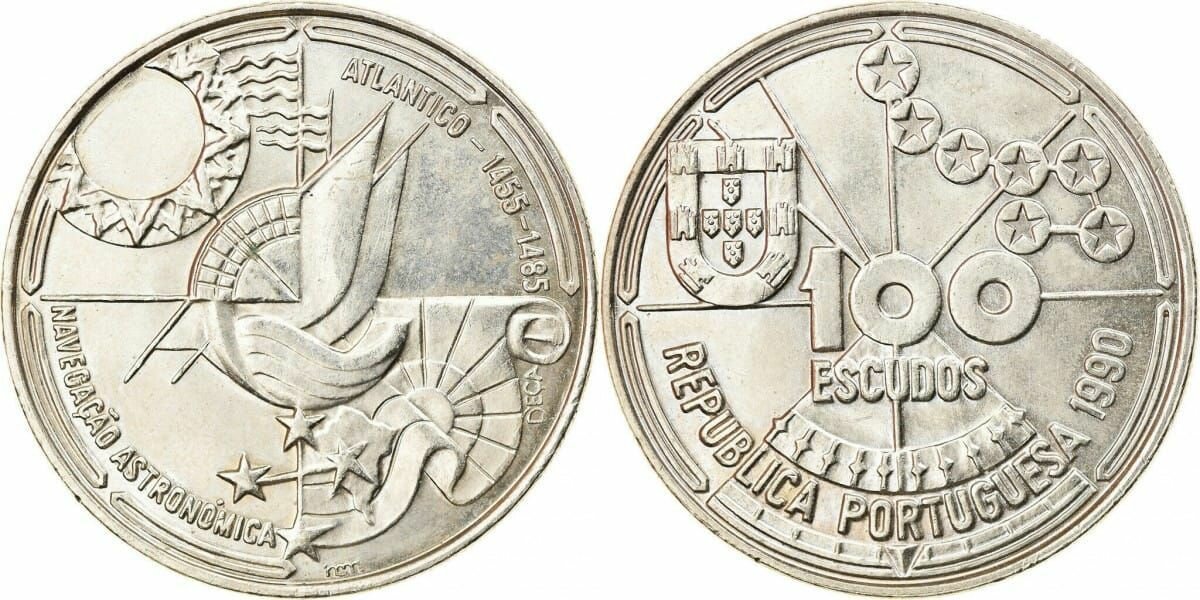Португалия 100 эскудо, 1990 Золотой век открытий - Астронавигация
