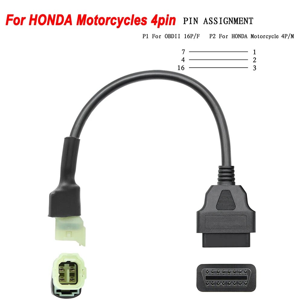Кабель OBD2 для Honda мотоциклов 4pin