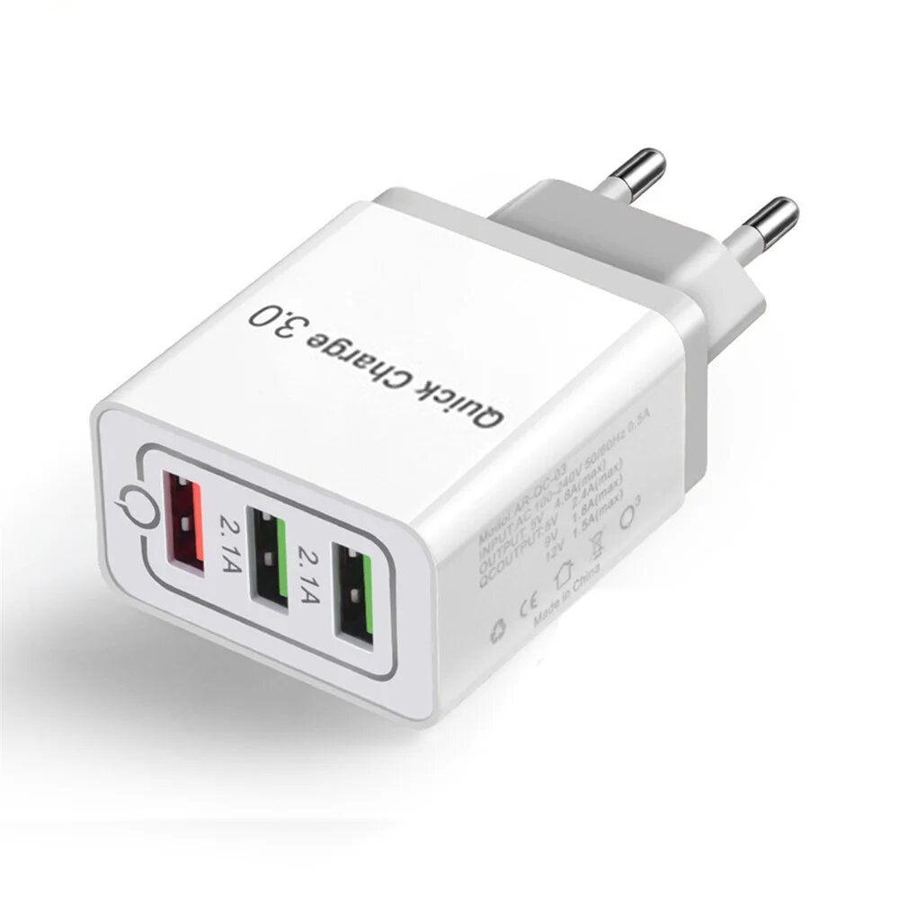Быстрое зарядное устройство 3 USB Quick Charge 3.0 Быстрое настенное зарядное устройство USB Портативное мобильное зарядное устройство QC 3.0 Адаптер для Xiaomi iPhone X EU US Plug