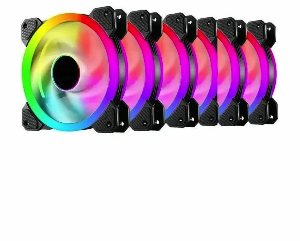 Кулер для корпуса ПК с подсветкой ARGB, вентилятор для компьютера 120мм, набор 3 кулеров с контроллером и пультом