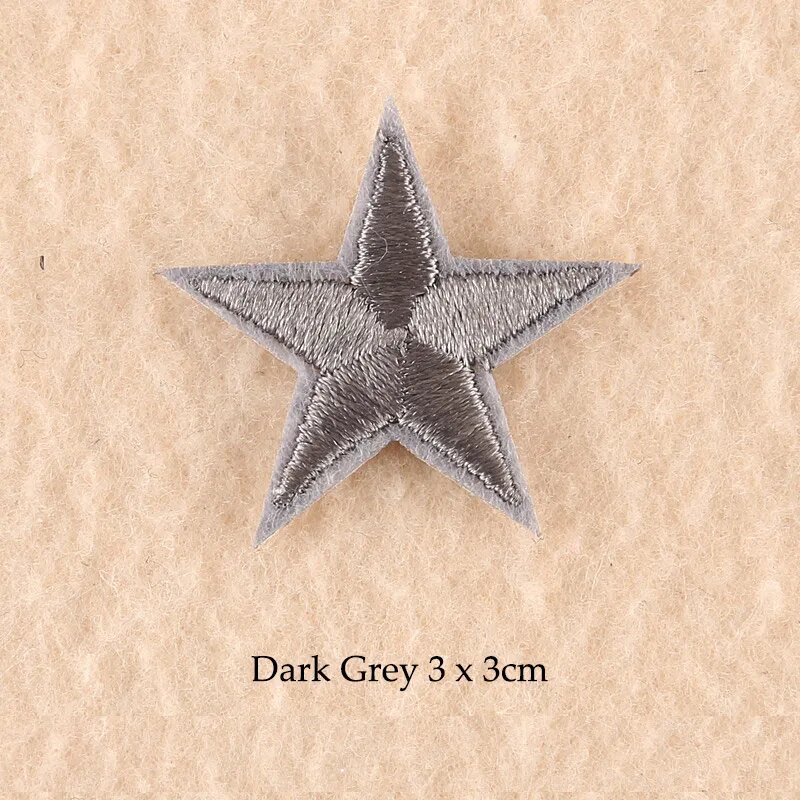 Нашивка вышитая звезда Dark Grey 3x3 см