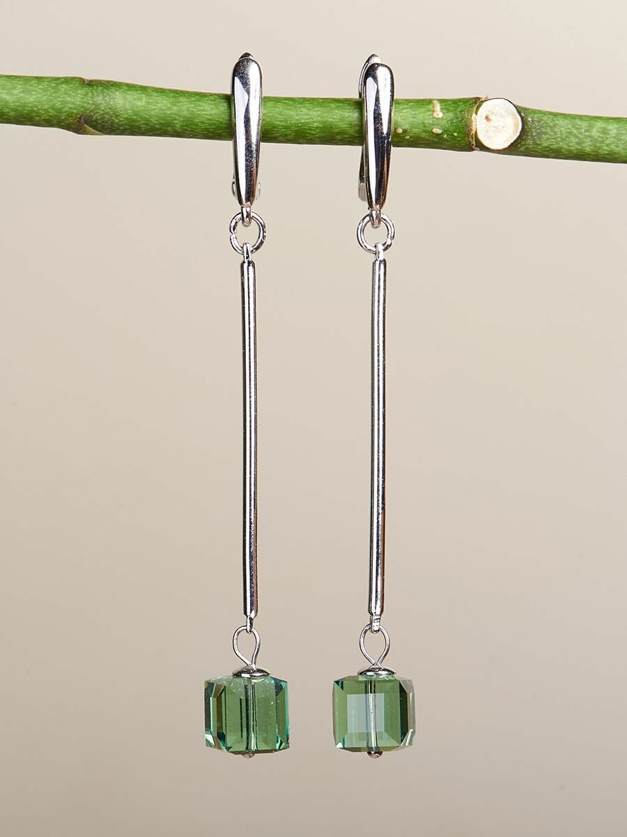 Серьги, кристаллы Swarovski, стекло, кристалл