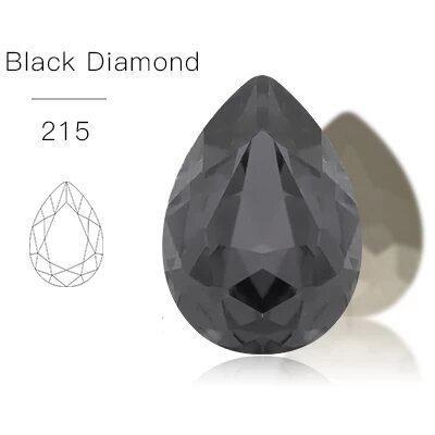 Astrobox капли хрустальные стразы для рукоделия Черный, 18x25mm 5pcs, Black Diamond