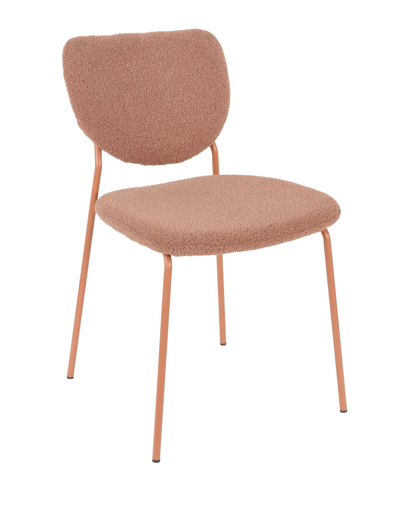 Стул обеденный STOOL GROUP Gigi Букле коричневый, розовые ножки