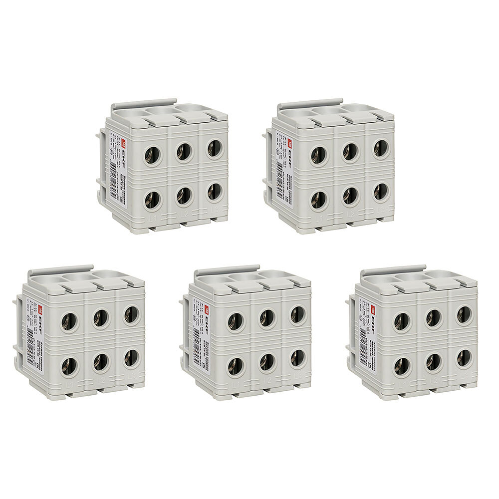 Клемма на 6 проводов КСВ 16-50 2,5-50 кв. мм с пастой (5 шт.)