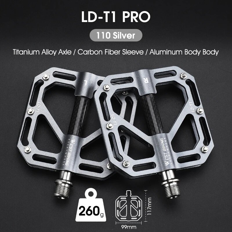 West Biking педали MTB LD-T1 LDT1 PLUS Silver
