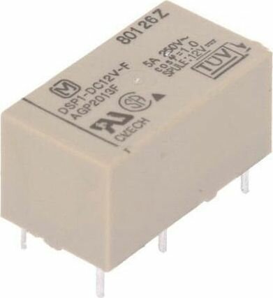 Реле PANASONIC DSP1-DC12V-F Реле: электромагнитное SPST-NO + SPST-NC Uобмотки: 12ВDC 480Ом 1шт