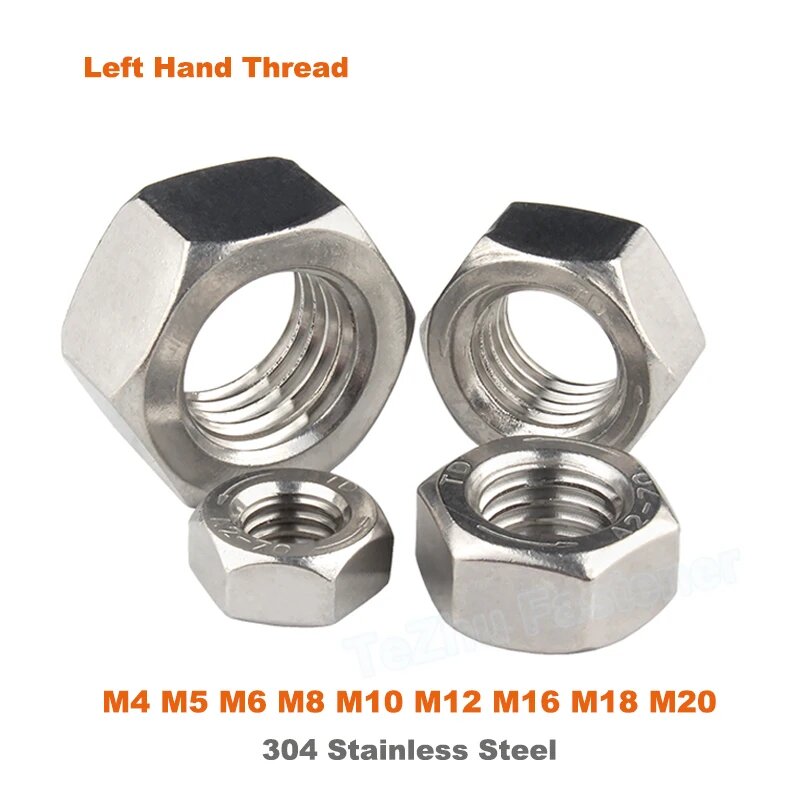 Гайки шестигранные нержавеющая сталь M4-M20 левая резьба M8 (5pcs)
