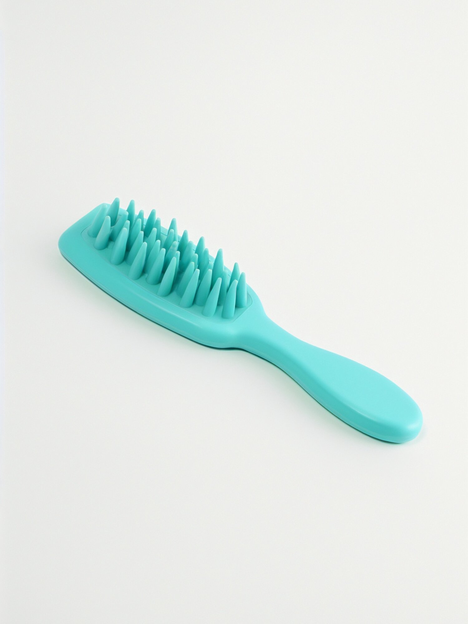 Массажёр для мытья головы, силиконовый, с крупными зубьями, 21×5.7 см, голубой
