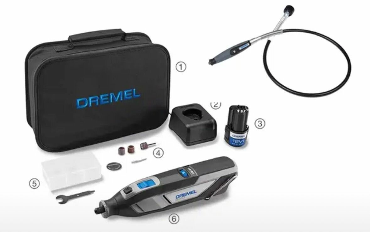 Аккумуляторный гравер Dremel 8240-3/52, 12V с гибким валом