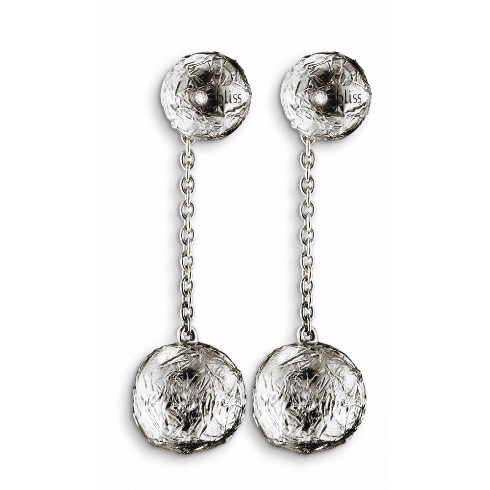 Серьги bliss by DAMIANI, серебро, 925 проба, родирование, бриллиант