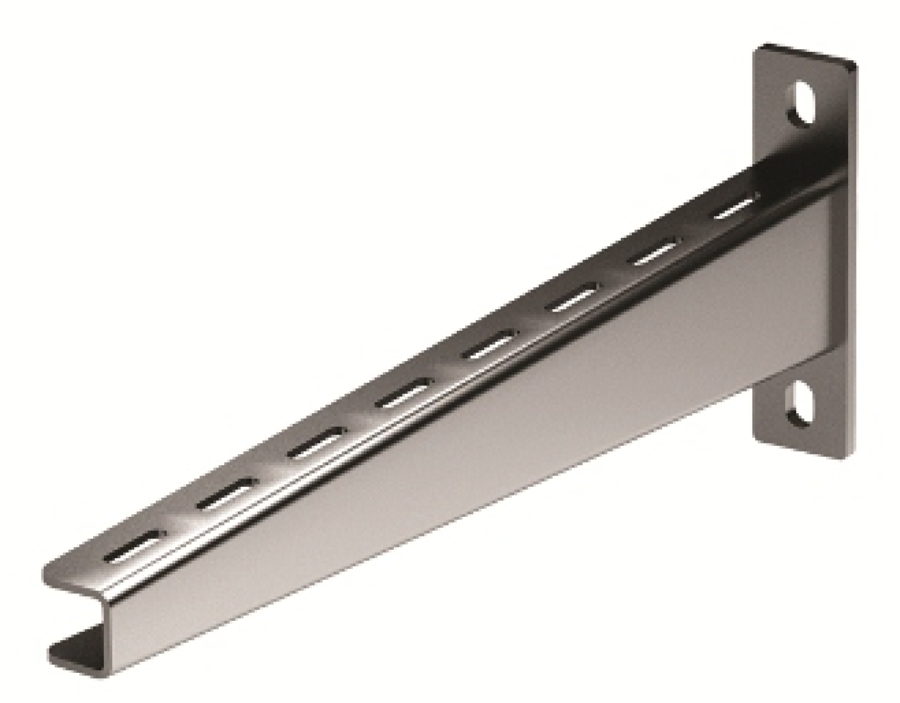 Консоль для кабельных лотков DKC / ДКС усиленная, оцинкованная, стальная, длиной 331мм / крепеж