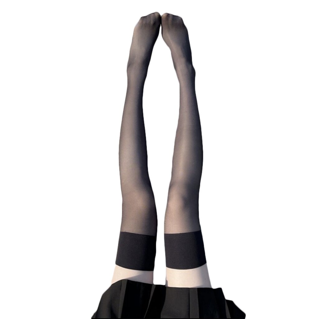 Прозрачные шелковые чулки, гольфы до бедра, женские гольфы выше колена, чулки