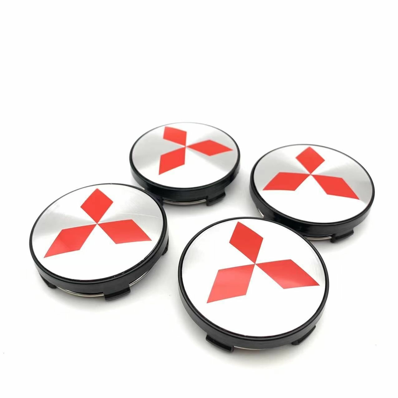 Колпачки на диски Mitsubishi 60/56/10 — пылезащитные колпаки ступицы для легкосплавных дисков, комплект 4 шт, новый