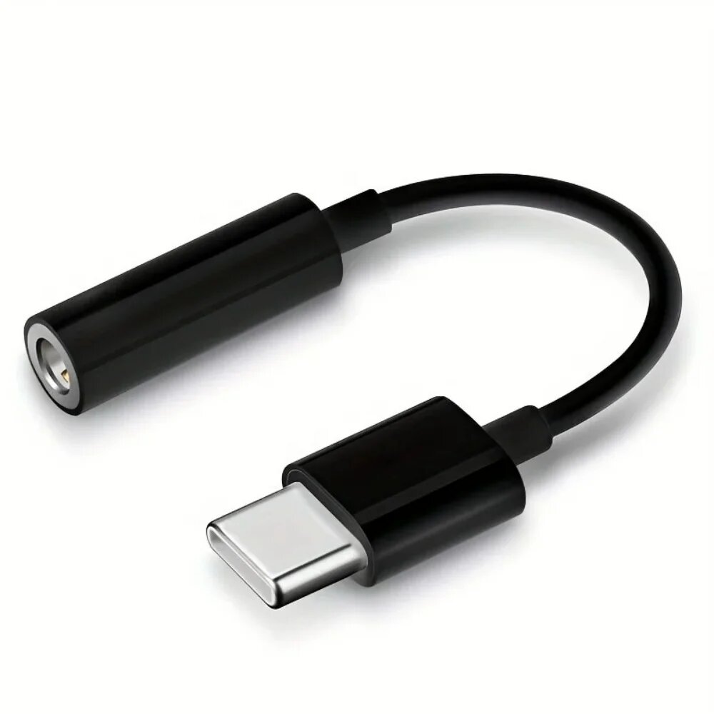 Аудио адаптер USB Type C до 3,5 мм USB C до Aux Audio Dongle Кабель USB C до 3,5 мм Разъем для Black