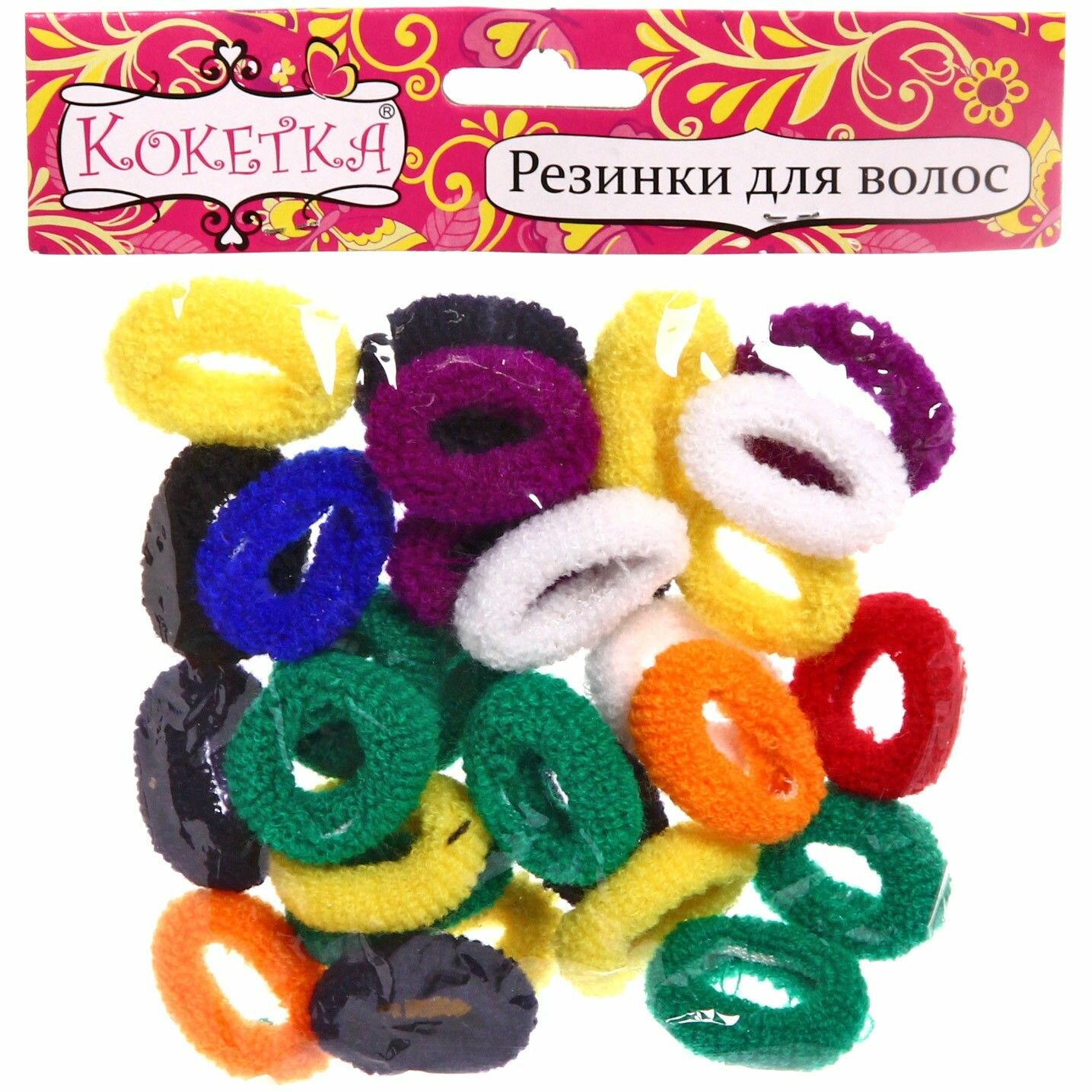 Резинки для волос Кокетка 30 шт "Зефир - мохра", цвет микс, d - 3 см