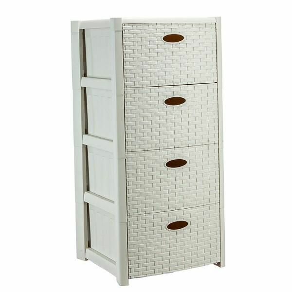 Комод М-пластика "Стиль", Ротанг, 4 секции