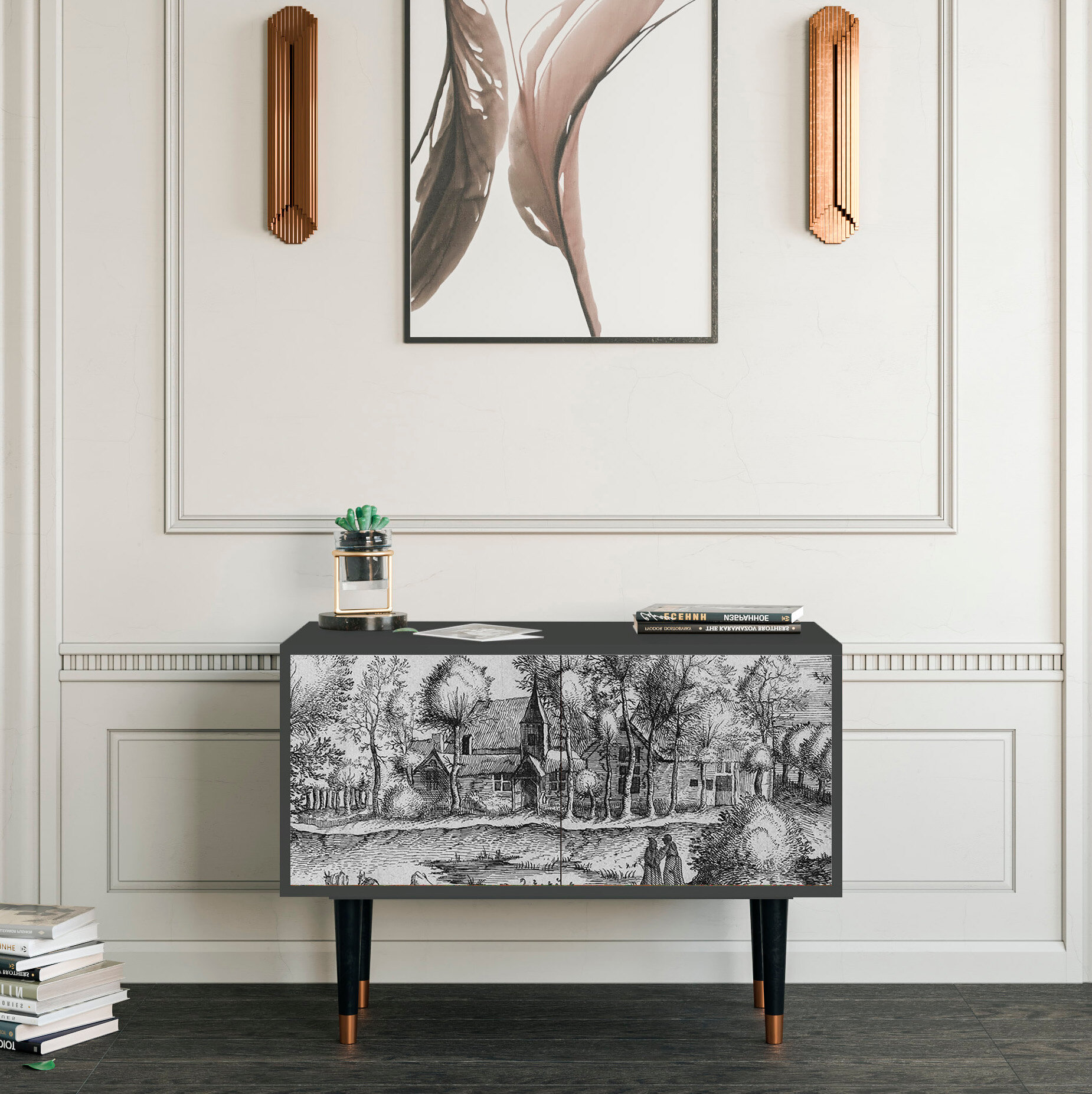 Комод - STORYZ - S1 A Pond by Pieter Breugel , Размер - 94 x 69 x 48 см, Цвет корпуса - , Антрацит