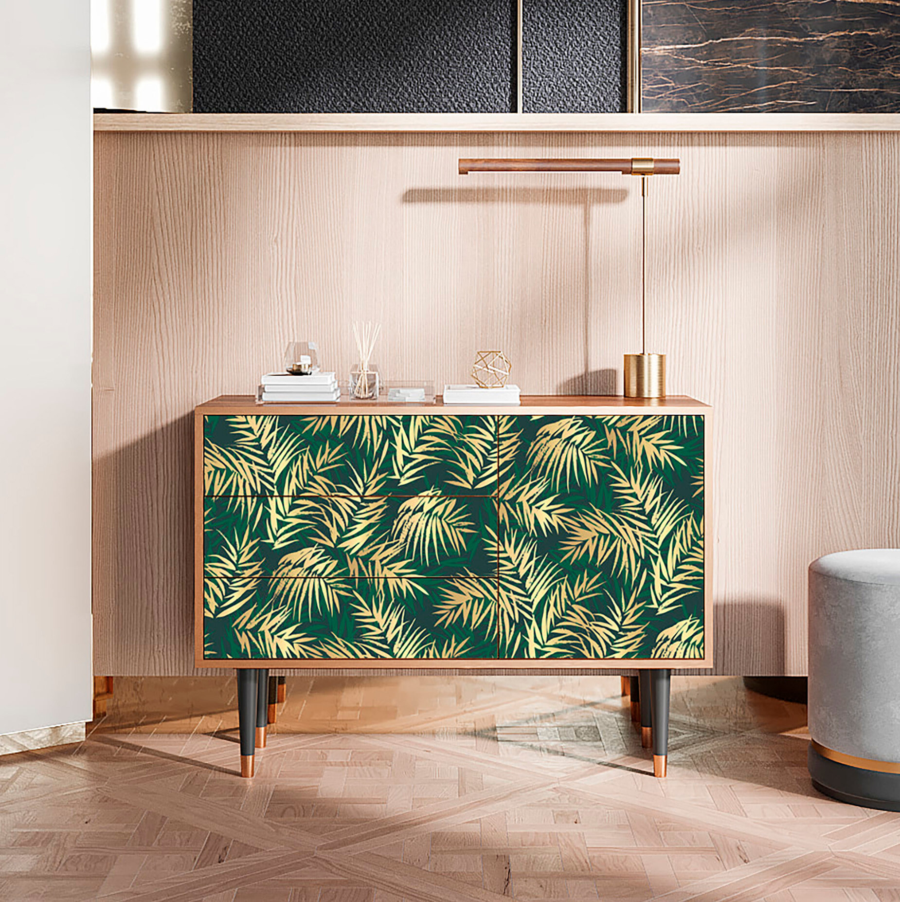 Комод - STORYZ - S3 Sunny Palm Tree, Размер - 115 x 84 x 41 см, Цвет корпуса - , Орех