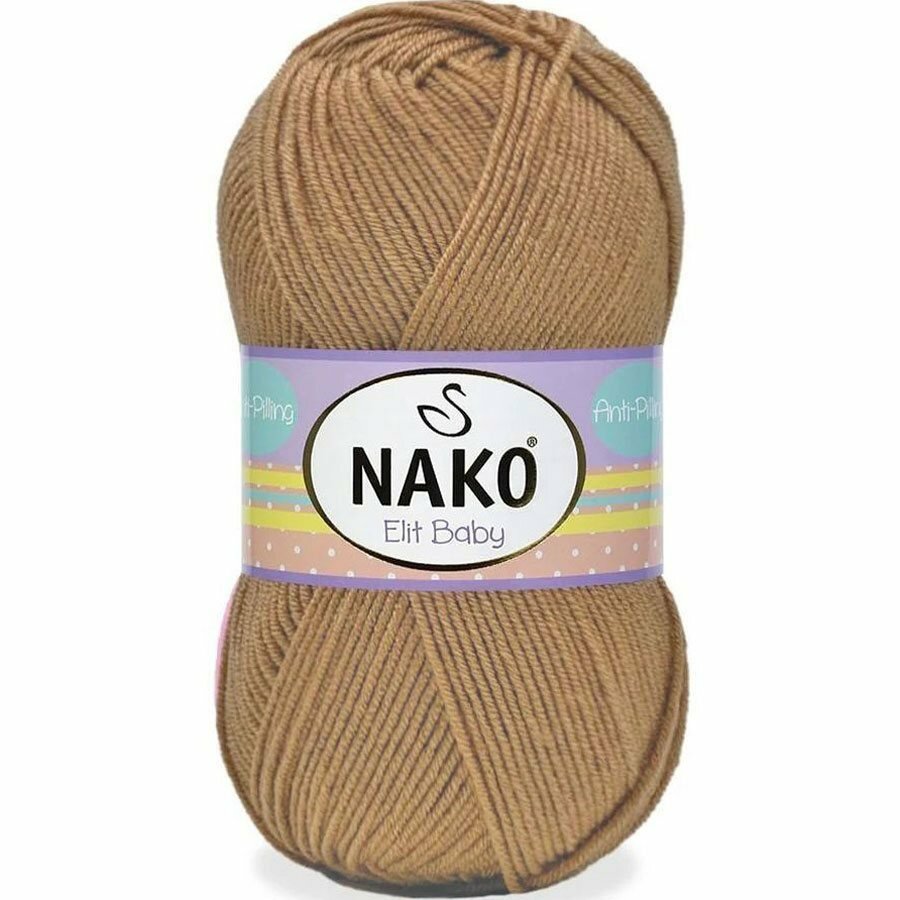Пряжа Nako ELIT BABY 974 т. беж (5 мотков)