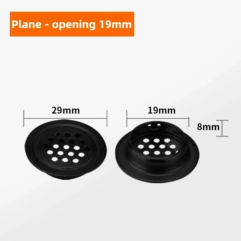 Черные вентиляционные решетки Plane 19mm