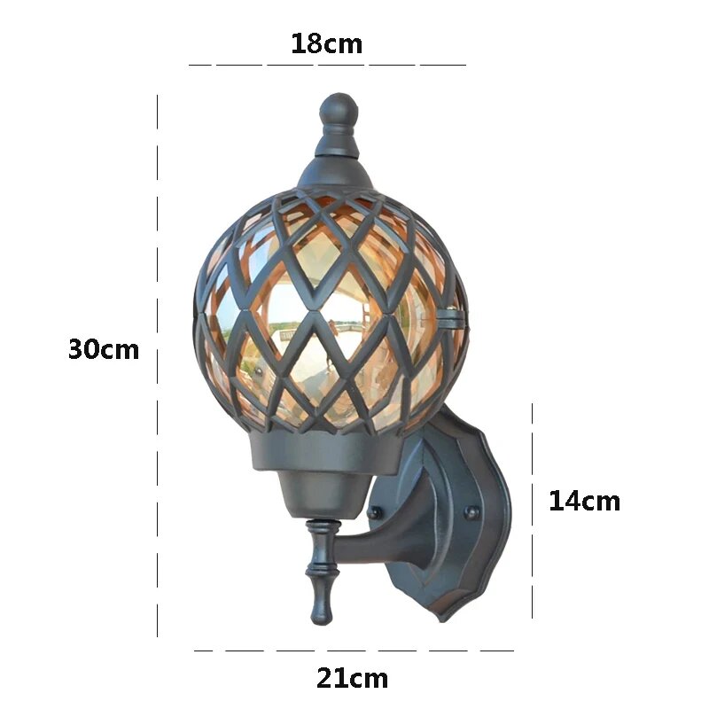 Уличный настенный светильник Ynhaw, Е27, 85-265 В, IP55, черный, E27No light source, GB E27 lamp holder, black