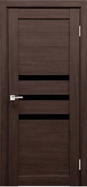 Межкомнатная Дверь Verda Х-6 Грей со Стеклом Лакобель Чёрный 2000х700мм (Полотно 1шт) / Верда.