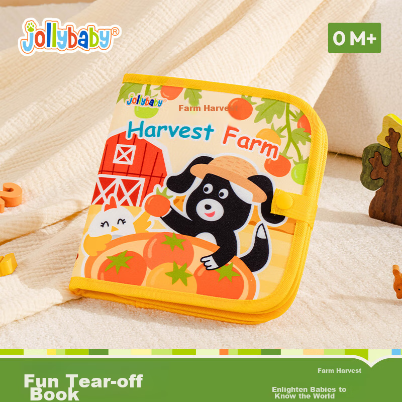 Jollybaby Книга для младенцев из ткани с защитой от разрывов и магнитными страницами для раннего обучения с сюжетом