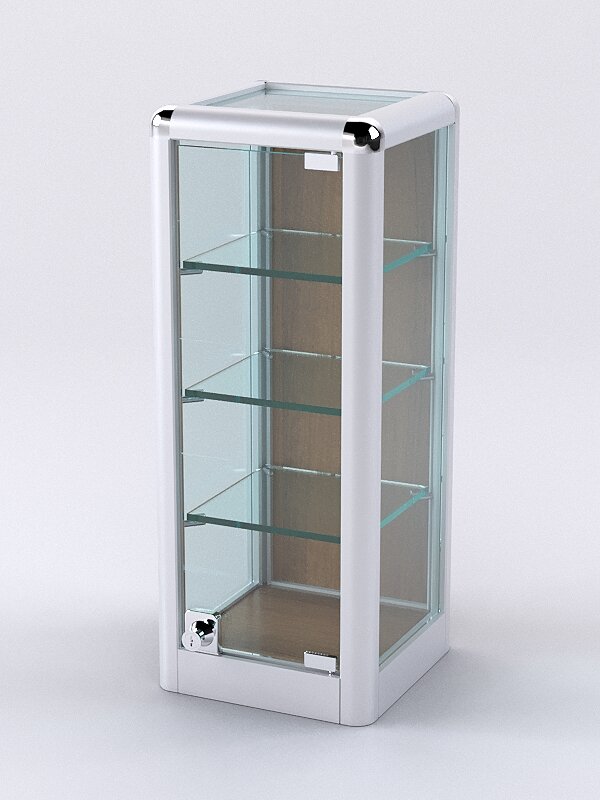 Витрина из профиля настольная "вайб ИКС" №6-3П-ДСП-200 (задняя стенка ДСП), Орех